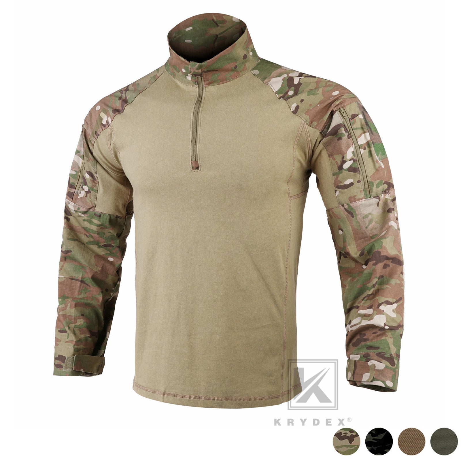 Krydex Tactical Men’s Combat Shirts with Elbow Pads Uniform